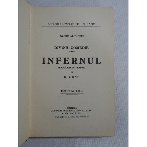 INFERNUL - DIVINA COMEDIE - DANTE ALIGHIERI